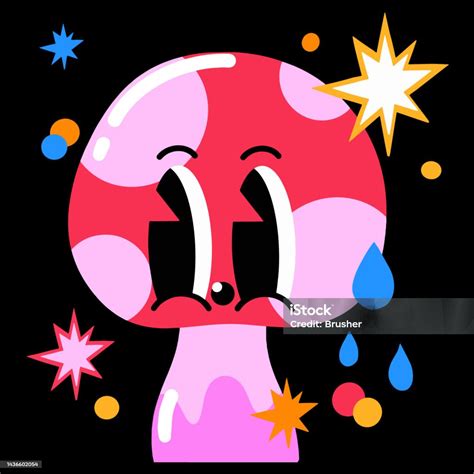 벡터 일러스트 러스트 버섯 밝은 손 그리기 추상 만화 아이콘 어린이 스타일의 플랫 만화 캐릭터 0명에 대한 스톡 벡터 아트 및 기타 이미지 Istock