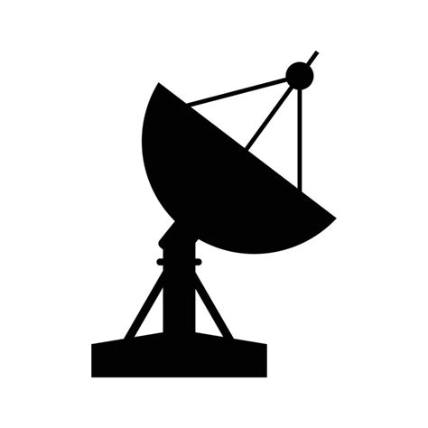 Satellite Dish Antenna Silhouette Black Isolated Design On White