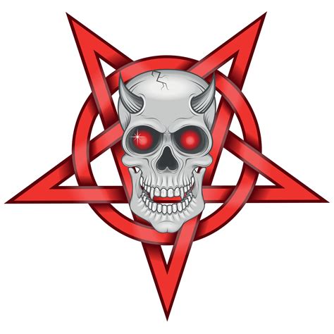Detailed Design Of Evil Skull And Intertwined Pentagram 2122046 Vector