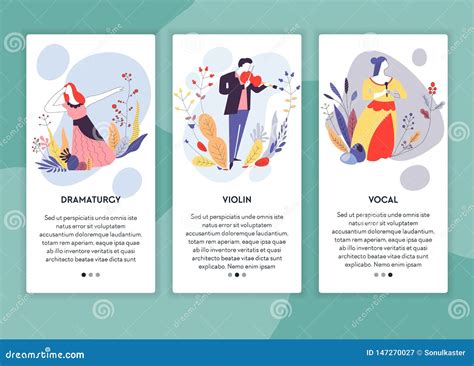 Violin Lessons Poster With Illustration Of Violin With Bow Cartoon