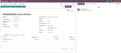 Subscription Management Module In Odoo 16