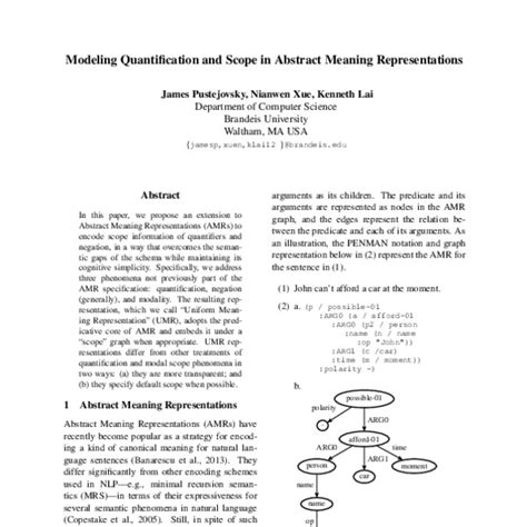 Modeling Quantification And Scope In Abstract Meaning Representations Acl Anthology