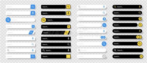 Set Search Bar Icons Vector Illustration Isolated On White