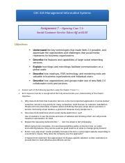 CSC 325 Assignment 7 Docx CSC 325 Management Information Systems Assignment 7 Opening Case 7