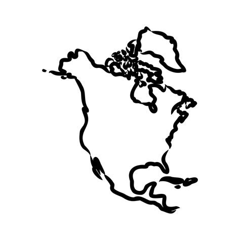 North America Map Vector Sketch 7309008 Vector Art At Vecteezy
