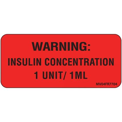 Label Paper Permanent Warning Insulin 1 The Atlantic Supply