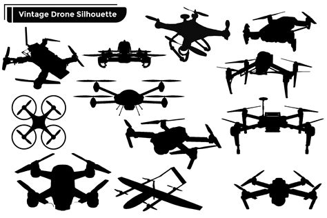 Drone Silhouettes Vector Set Graphic By Vectbait · Creative Fabrica