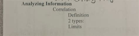solved analyzing information correlation definition 2 types limits