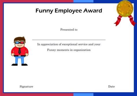 Freefunnyemployeeawardprintablecertificate Funny Certificates