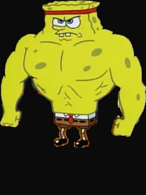 Lámina Fotográfica Bob Esponja Fuerte Pulido Manos Grandes Musculoso Bob Esponja Enojado De