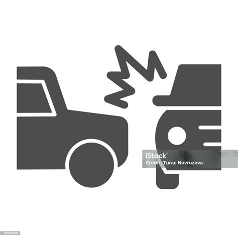 두 개의 자동차 도로 충돌 솔리드 아이콘입니다 정면 또는 측면 운전 충돌 기호 흰색 배경에 글리프 스타일 그림 모바일 개념 웹 디자인에 대한 자동차 사고 기호 벡터 그래픽