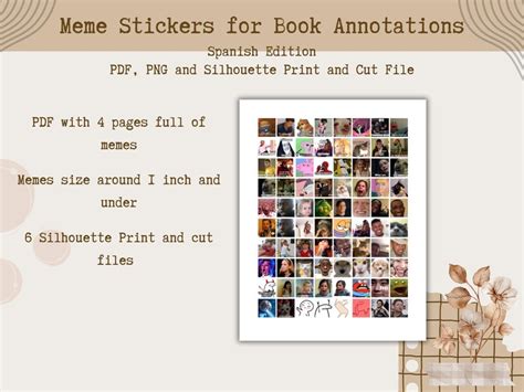 Spanish Meme Stickers Pdf Print And Cut Silhouette For Book Annotations