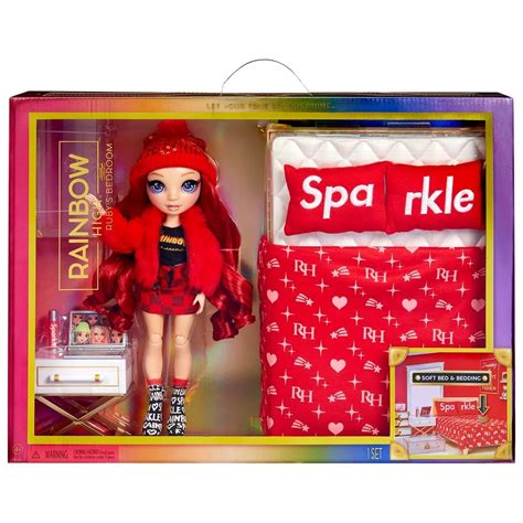 Rainbow High Ruby Doll With Dorm Room Playset Bundle Fashion Accessories And Furniture
