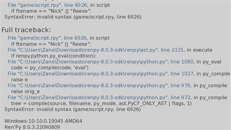 Simple If Else Statement Erroring Rrenpy