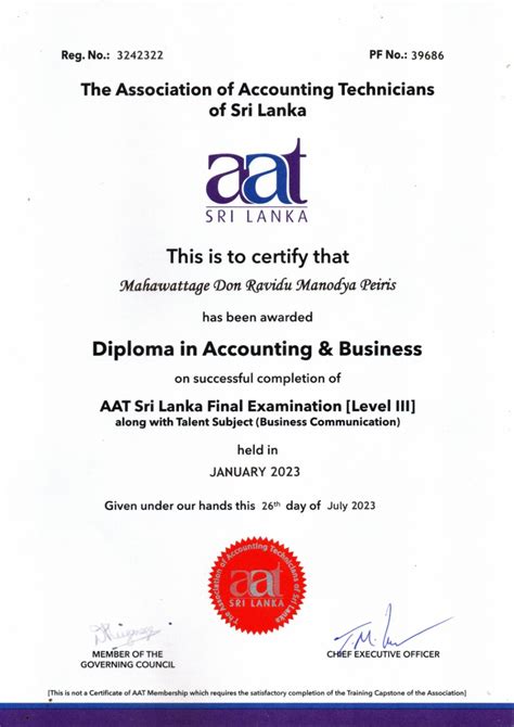Accounting Business Diploma Aatsrilanka Professionalgrowth Newbeginnings Passedfinalist