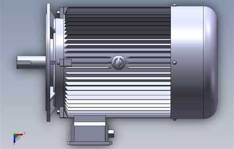 异步电机带底脚有凸缘电机[250m2]f01 solidworks 2011 模型图纸下载 懒石网