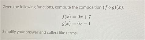 Solved Given The Following Functions Compute The