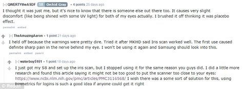 Samsung Users Say Iris Scanner Is Causing Eye Discomfort Daily Mail Online