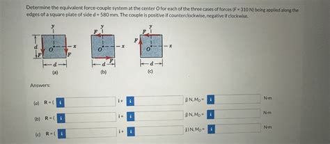 Get Answer Determine The Equivalent Force Couple System At The Center O For Transtutors