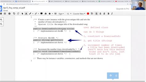 2013 APCS FRQ 1 YouTube
