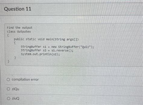 Solved Find The Output Class Outputex Public Static Void