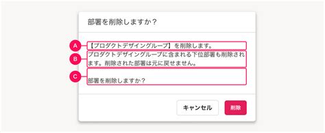 削除ダイアログ デザインパターン共通 SmartHR Design System