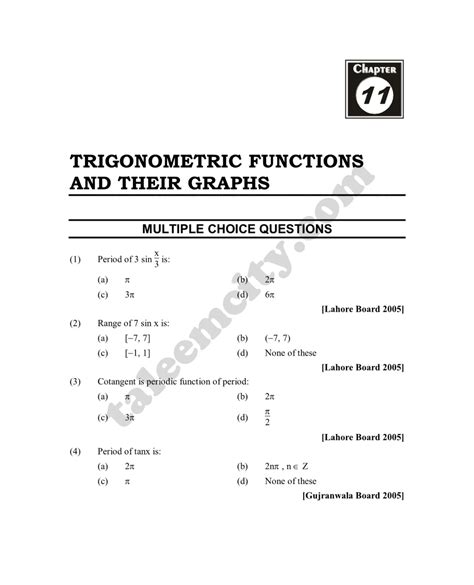 SOLUTION Trigonometric Functions And Their Graphs Studypool