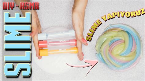 Kalemle Pofuduk Slime Boyuyoruz Rahatlatıcı Diy Slime Asmr Videoları