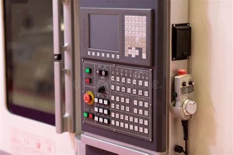 Control Panel Of Modern Industrial Cnc Machine Stock Image Image Of Monitor Automated 262691269
