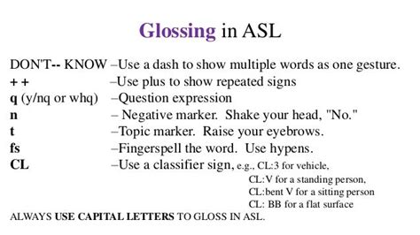Glossing In Asl What Is It Eight Examples