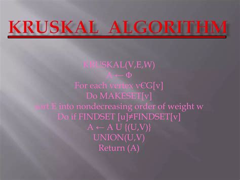 Kruskal Algorithm PPTX