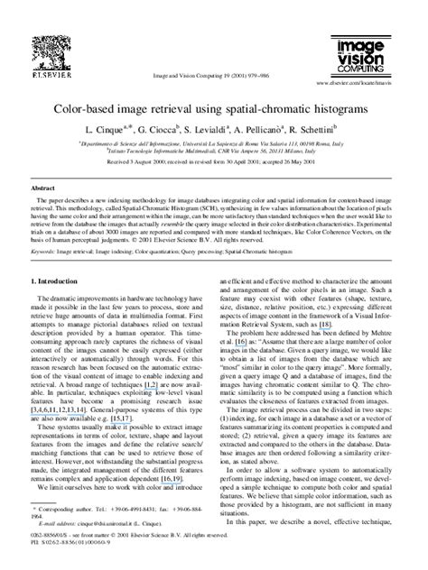 pdf color based image retrieval using spatial chromatic histograms