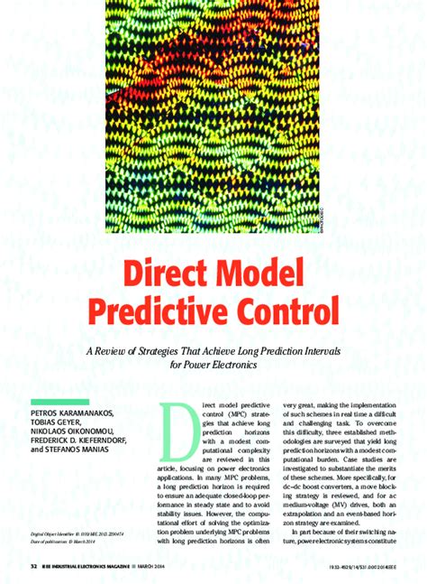 Pdf Direct Model Predictive Control A Review Of Strategies That Achieve Long Prediction