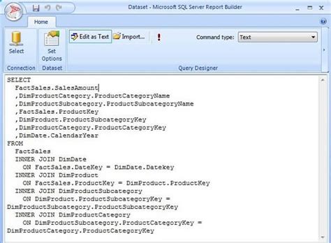 Report Builder Datasets