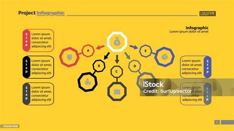 Five Step Process Chart Slide Template Stock Illustration Download
