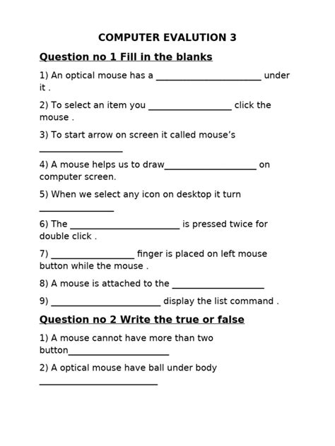 Class 2 Computer Evalution 3 Pdf Button Computing Icon Computing