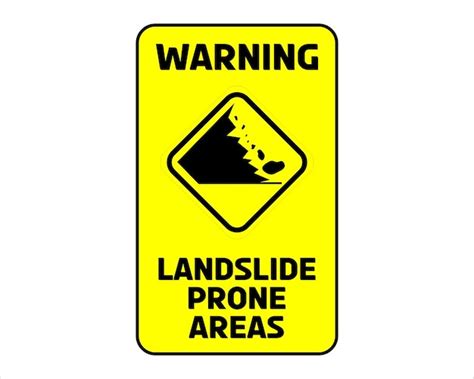 Premium Vector Landslide Prone Areas Sign Vector