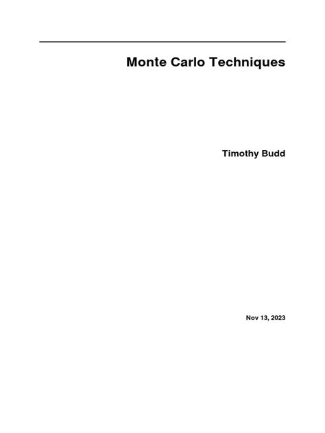Monte Carlo Tecgniques Pdf Monte Carlo Method Applied Mathematics