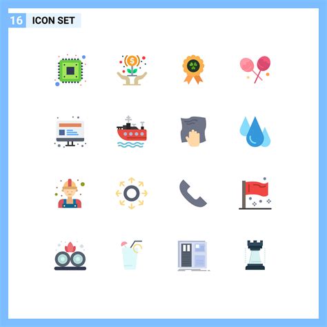 Stock Vector Icon Pack Of 16 Line Signs And Symbols For Web Computer Investment Heart Lollipop