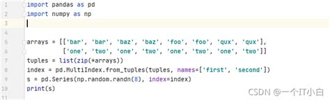 Pandas 多索引和高级索引（创建多级索引）pandas创建多级索引 Csdn博客