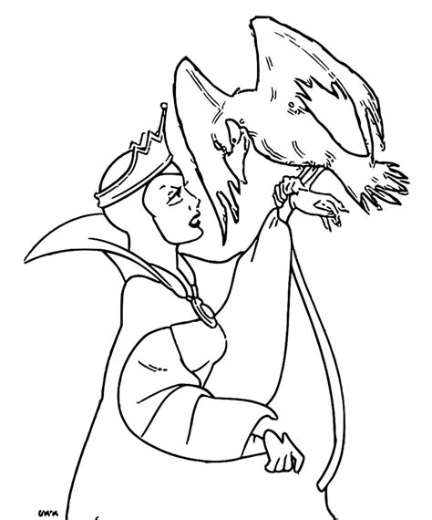 Snow White Evil Queen Witch And Huntsman Coloring Page 07