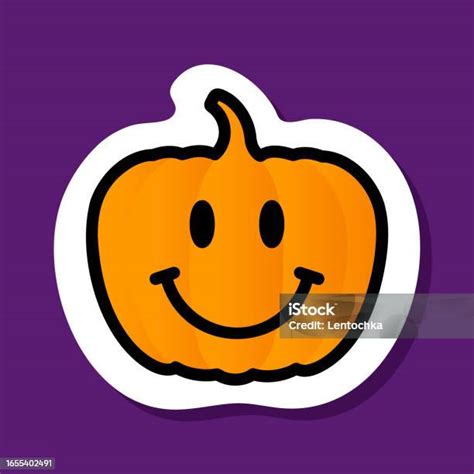 행복한 호박 캐릭터 웃는 얼굴 표정 벡터 일러스트레이션이 있는 귀엽고 재미있는 호박 스티커 10월에 대한 스톡 벡터 아트 및 기타 이미지 Istock