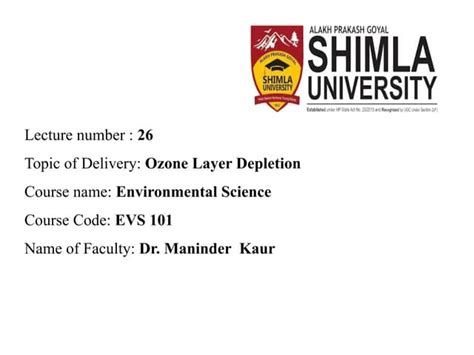 26 Ozone Layer Depletionpptx And They Effects Pptx