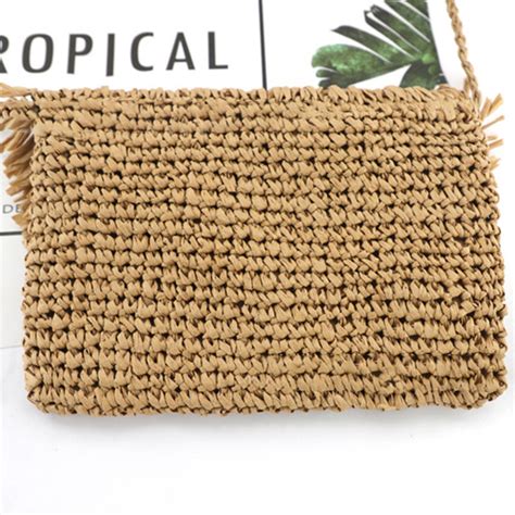 Badu Bg Летни сламени чанти за жени Ръчно изработени плажни чанти с пискюли 2022 Рафия Тъкани
