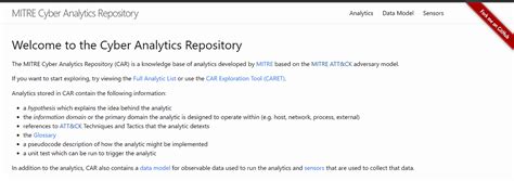 Cyber Analytics Repository Migrated To Github By John Wunder Mitre