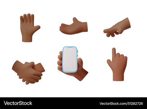 Diverse Hand Gestures 3d Set Royalty Free Vector Image