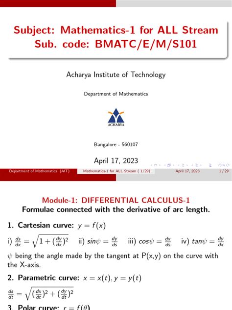 Module 1 Differential Calculus 1 Part 3 Ppt 16860655262792 Pdf Pdf Curvature Circle