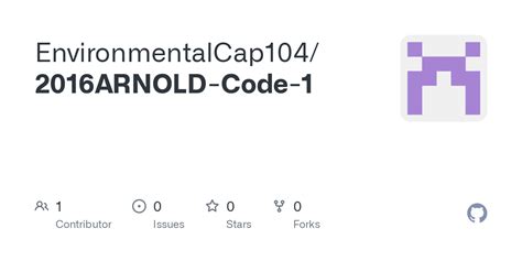 GitHub EnvironmentalCap ARNOLD Code