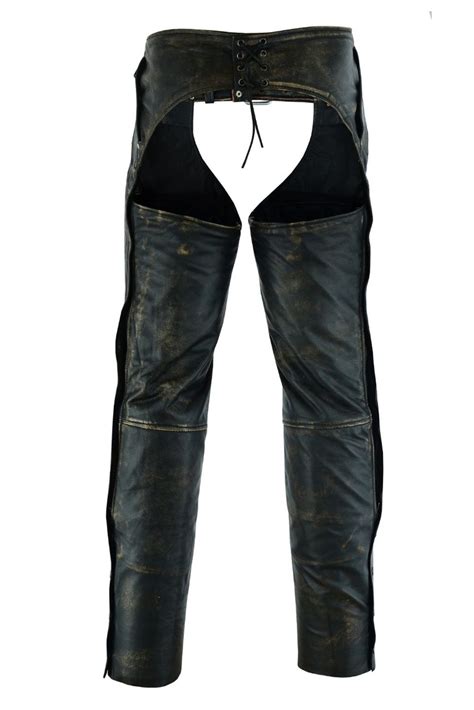 Mens Leather Assless Chaps Motorcycle Chaps Biker Chaps