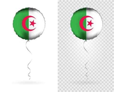알제리 국기로 벡터에 둥근 모양의 풍선 호일 프리미엄 벡터